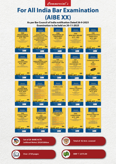 AIBE Bare Acts Combo without Notes (Set of 20 Books) – Commercial Law ...